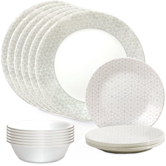 Corelle Knox 18-Piece Dishes Set, Service for 6, Eco-Friendly & Durable ...