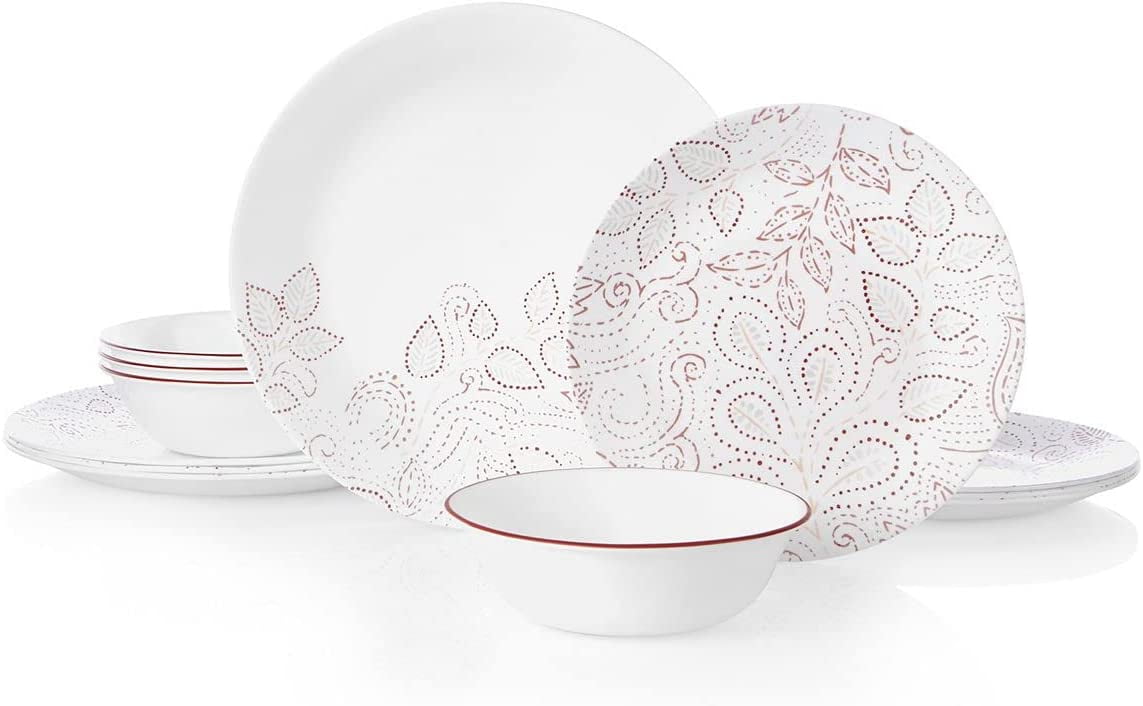 Corelle Leaf Stitch 12-piece Dinnerware Set, Service for 4 - Walmart.com