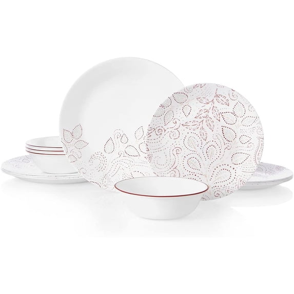 Corelle Leaf Stitch 12-piece Dinnerware Set, Service for 4 - Walmart.com