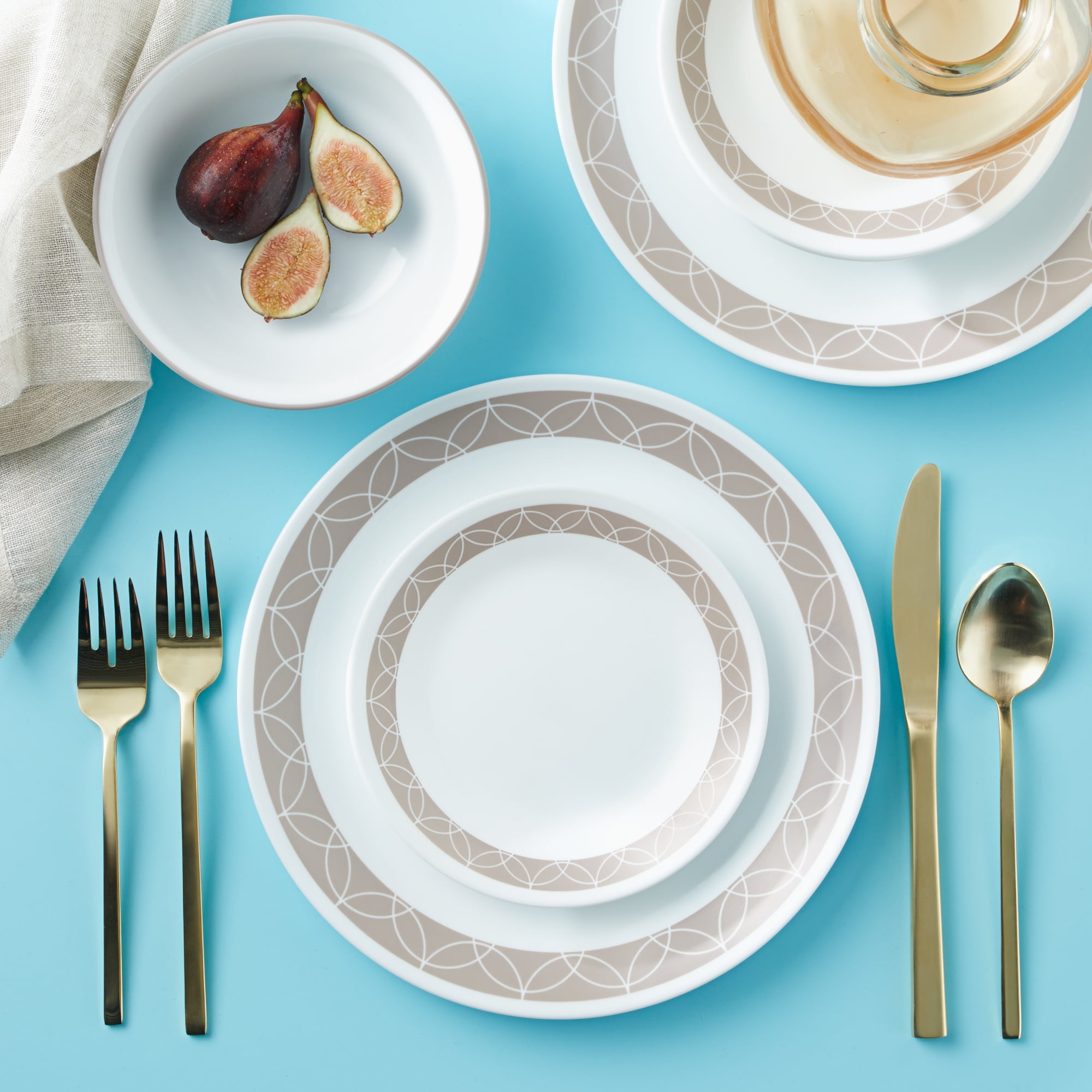 Corelle Livingware Sand Sketch 16-Piece Dinnerware Set - Walmart.com
