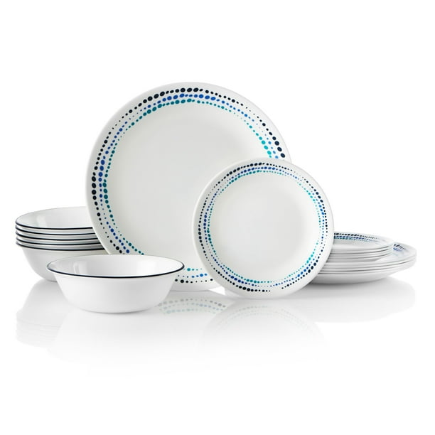 Corelle Ocean Blues 18-piece Dinnerware Set, Service for 6 - Walmart ...