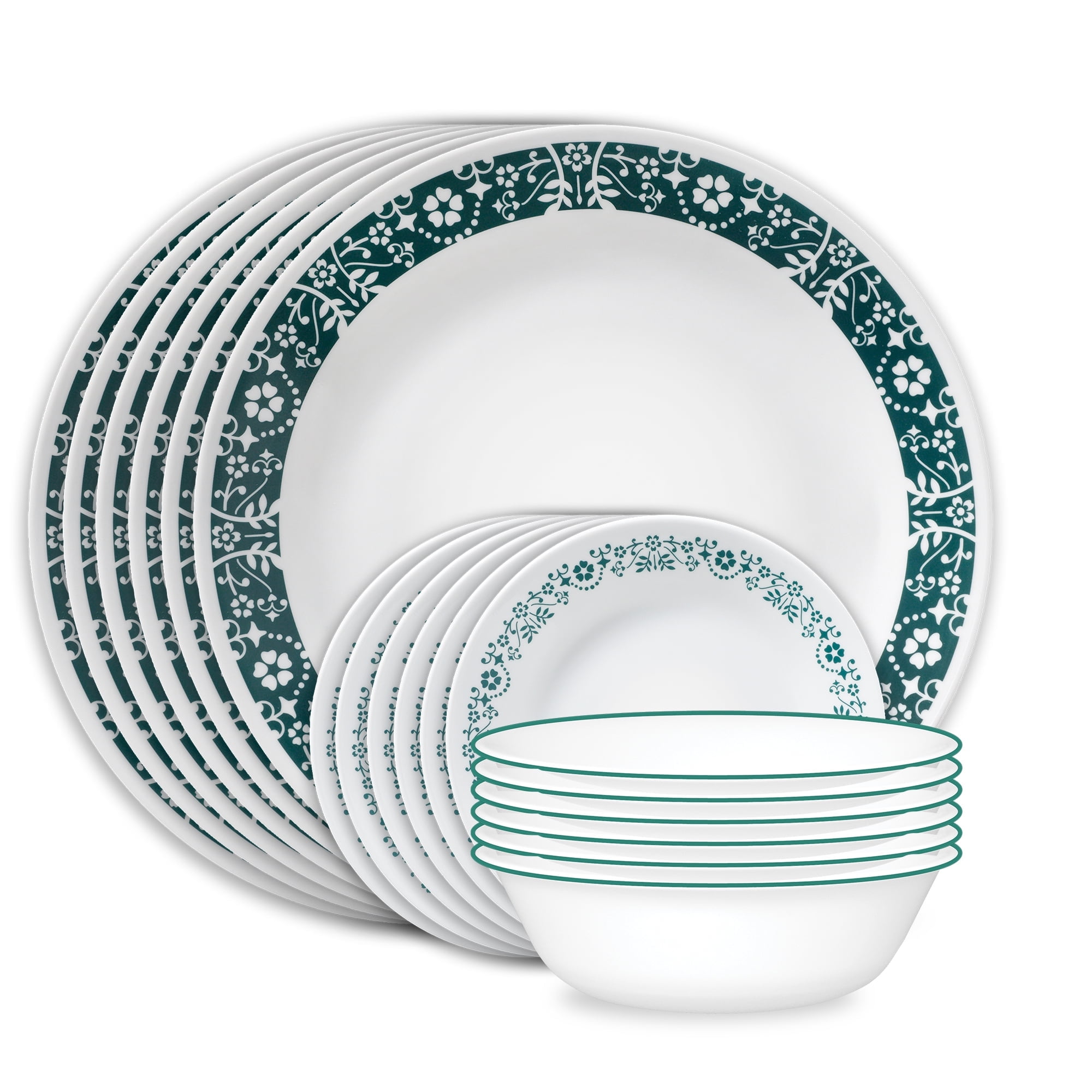 Corelle Penelope 18-Piece Glass Dinnerware Set (Service for 6) - Walmart.com