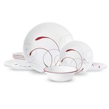 Paris Hilton London Collection 12-Piece Dinnerware Set, Elegant Bow ...