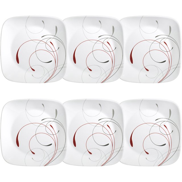 Corelle® Square Splendor, Lunch Plates, Set of 6, Lightweight, Chip ...