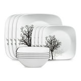 Corelle, Dinnerware Set, Timber Shadows 12-Piece Square Service for 4 ...