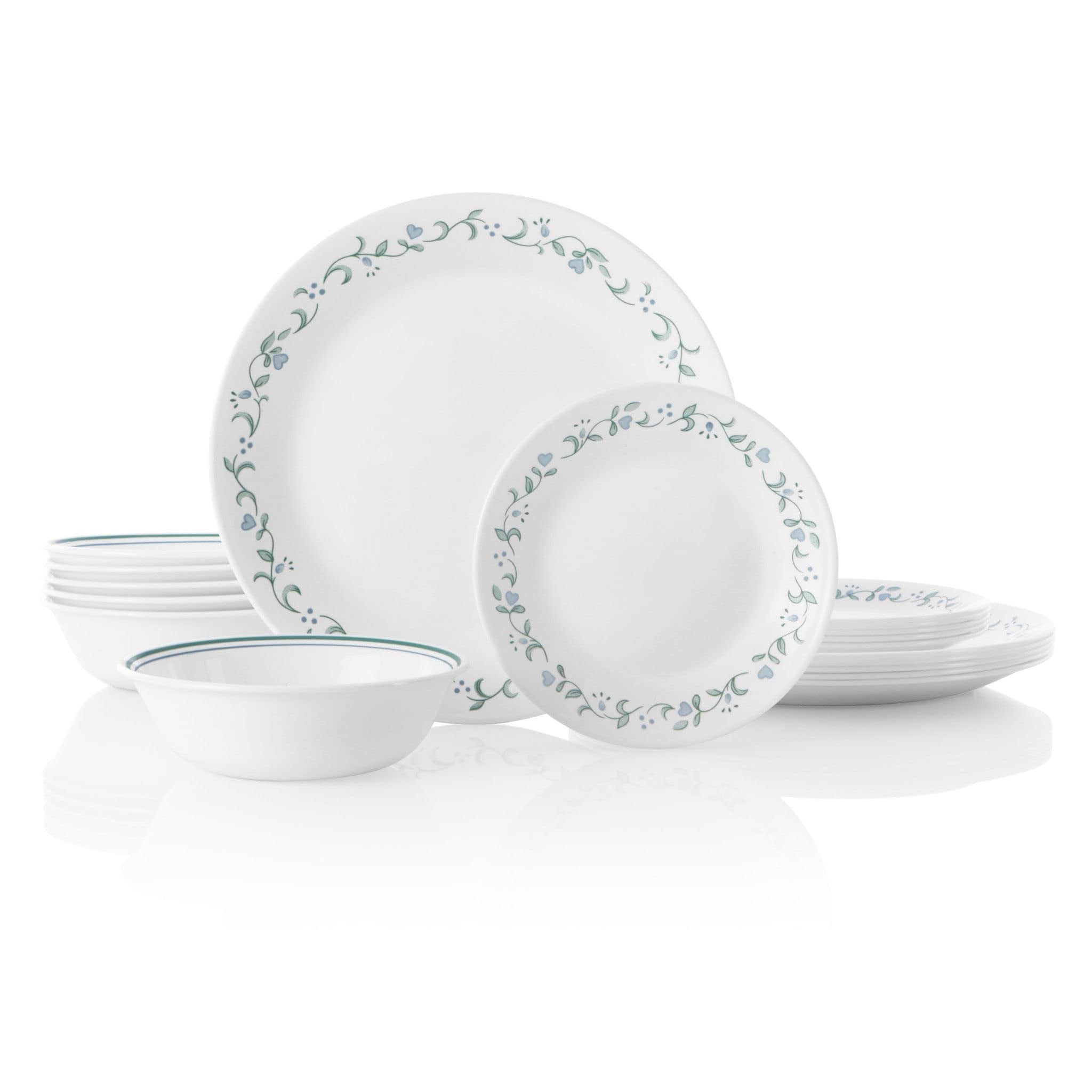 Corelle Vitrelle 18-Piece Service for 6 Dinnerware Set, Triple Layer ...