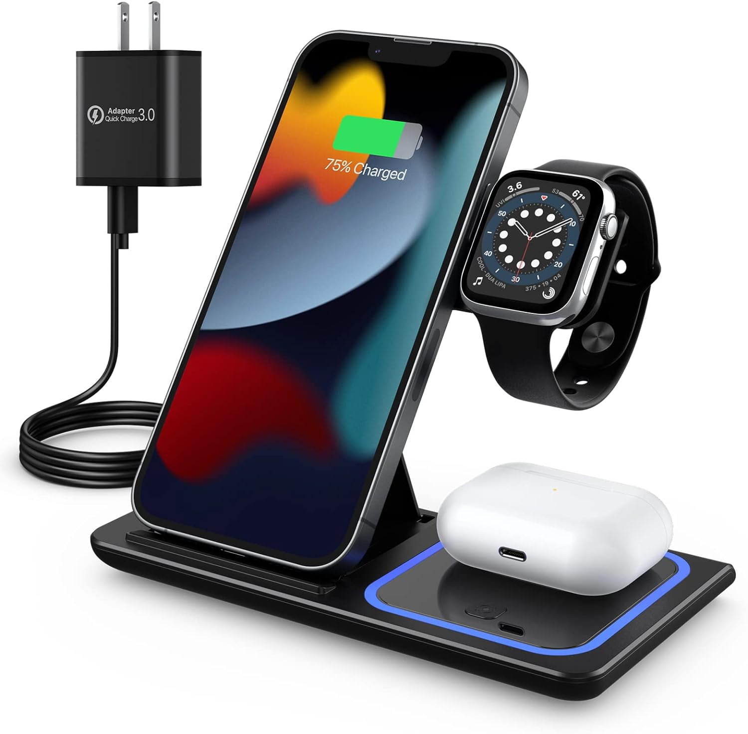 Corepair 3 in 1 Wireless Charger for iPhone, Air Pods, iWatch (Includes ...