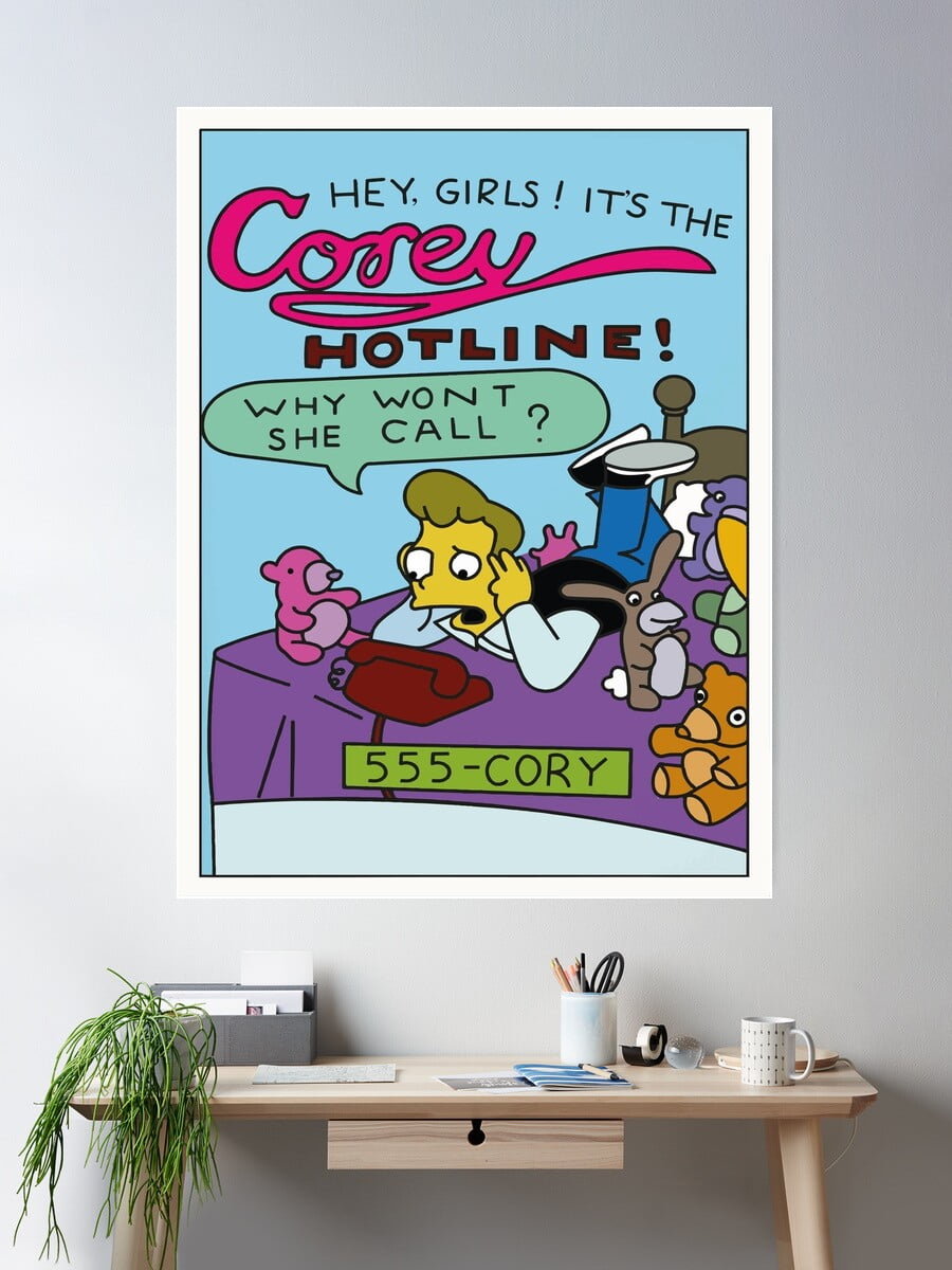 Corey Funny The Simpsons Inspired Magazine From 90'S Cartoons Poster ...