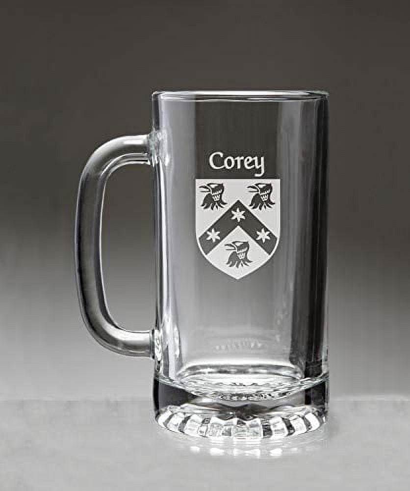 Corey Irish Coat of Arms Glass Beer Mug (Sand Etched) - Walmart.com