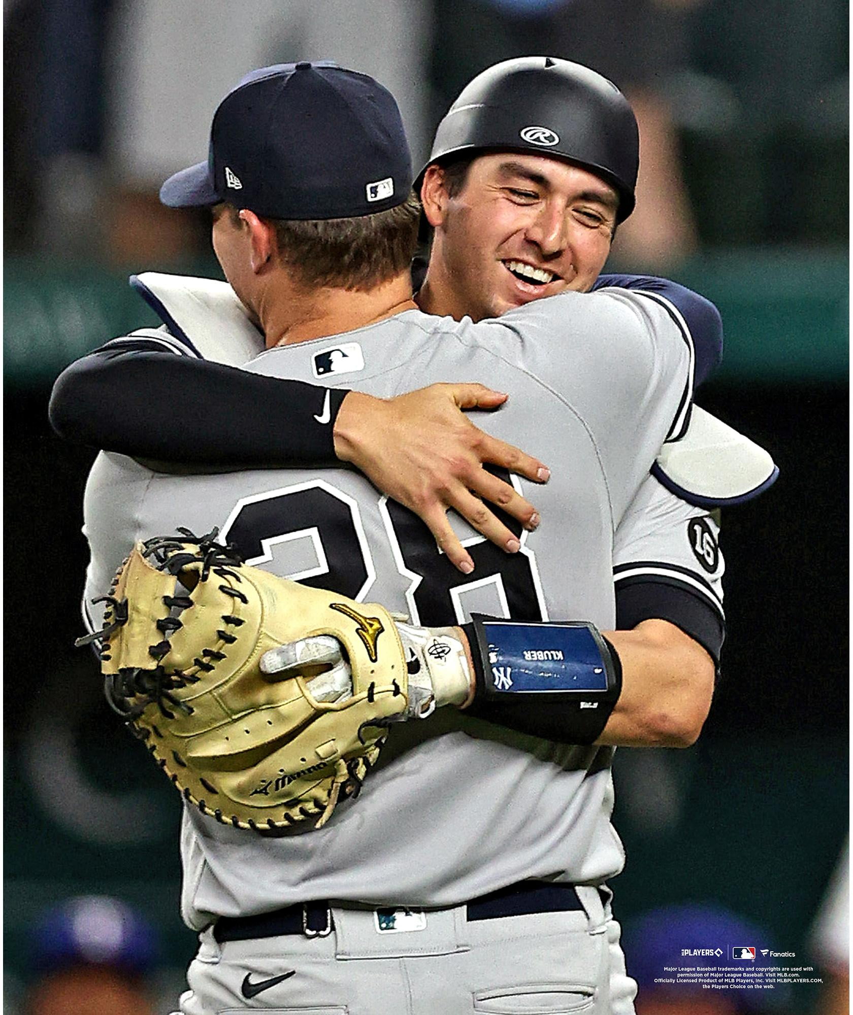 Corey Kluber New York Yankees Unsigned Embracing No-Hitter with Kyle ...