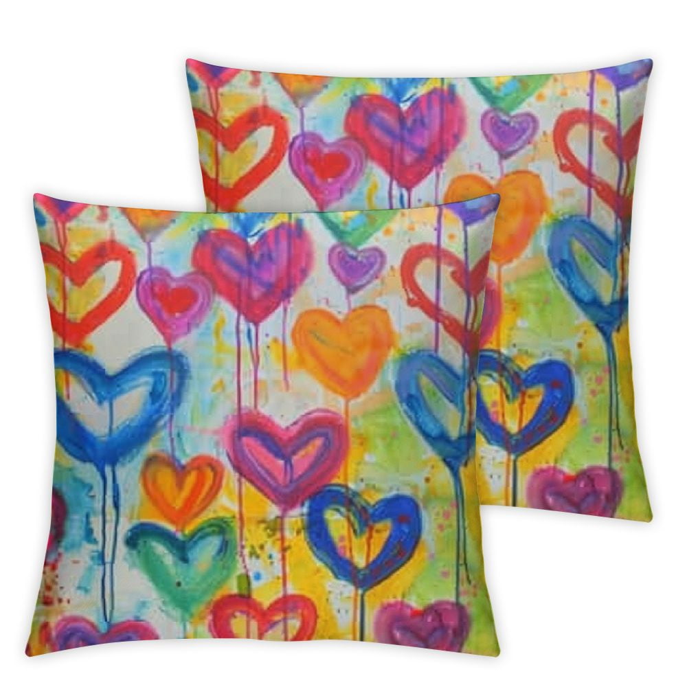 Corey Paige Designs Graffiti Hearts Heart Shaped Fleece Back Microbead ...
