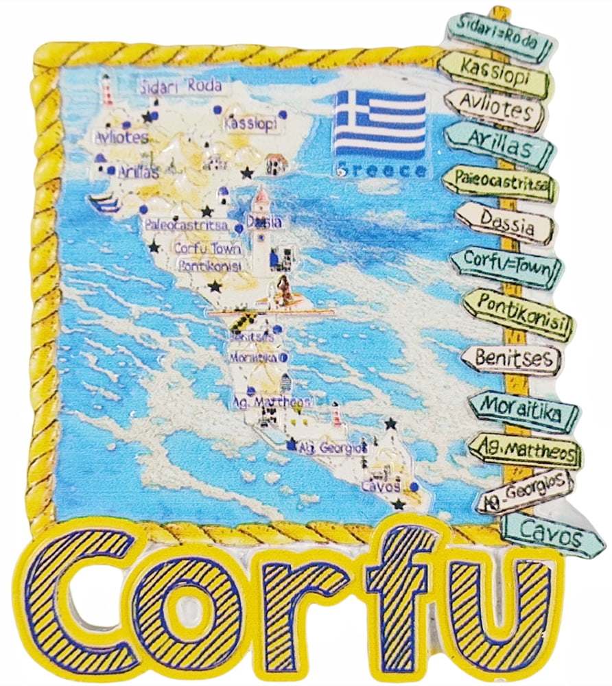 Corfu Greece 3D Fridge Magnet Souvenir Gift,Resin Handmade Corfu ...