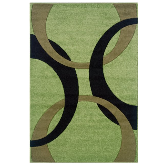 Corfu Power Loomed 1'10" x 2'10" Rug, Lime/Black - Walmart.com