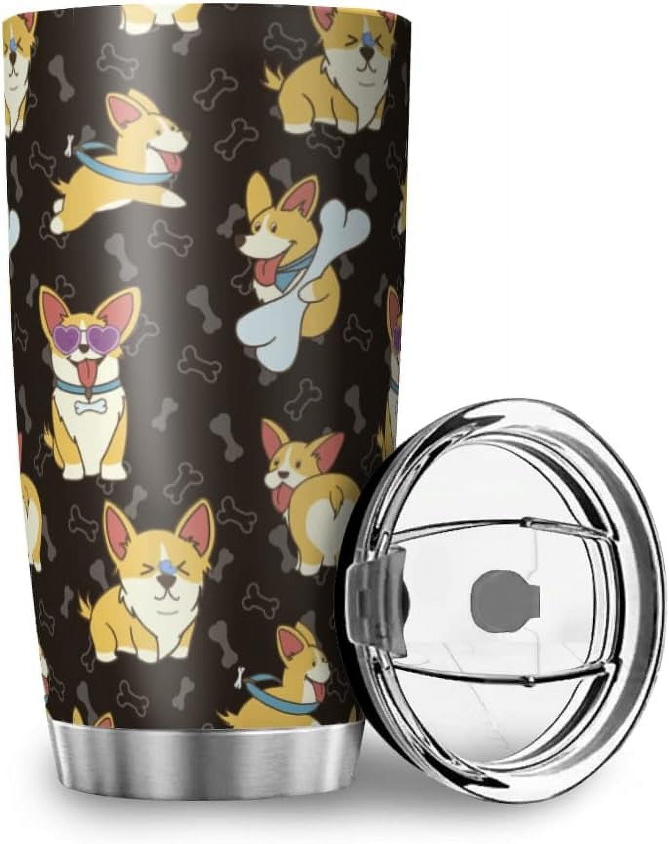 Corgi 20oz Stainless Steel Tumbler with Lid Funny Corgi Vacuum ...