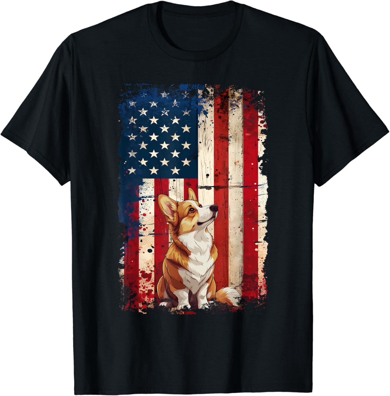 Corgi American Flag USA Patriotic 4th of July T-Shirt - Walmart.com