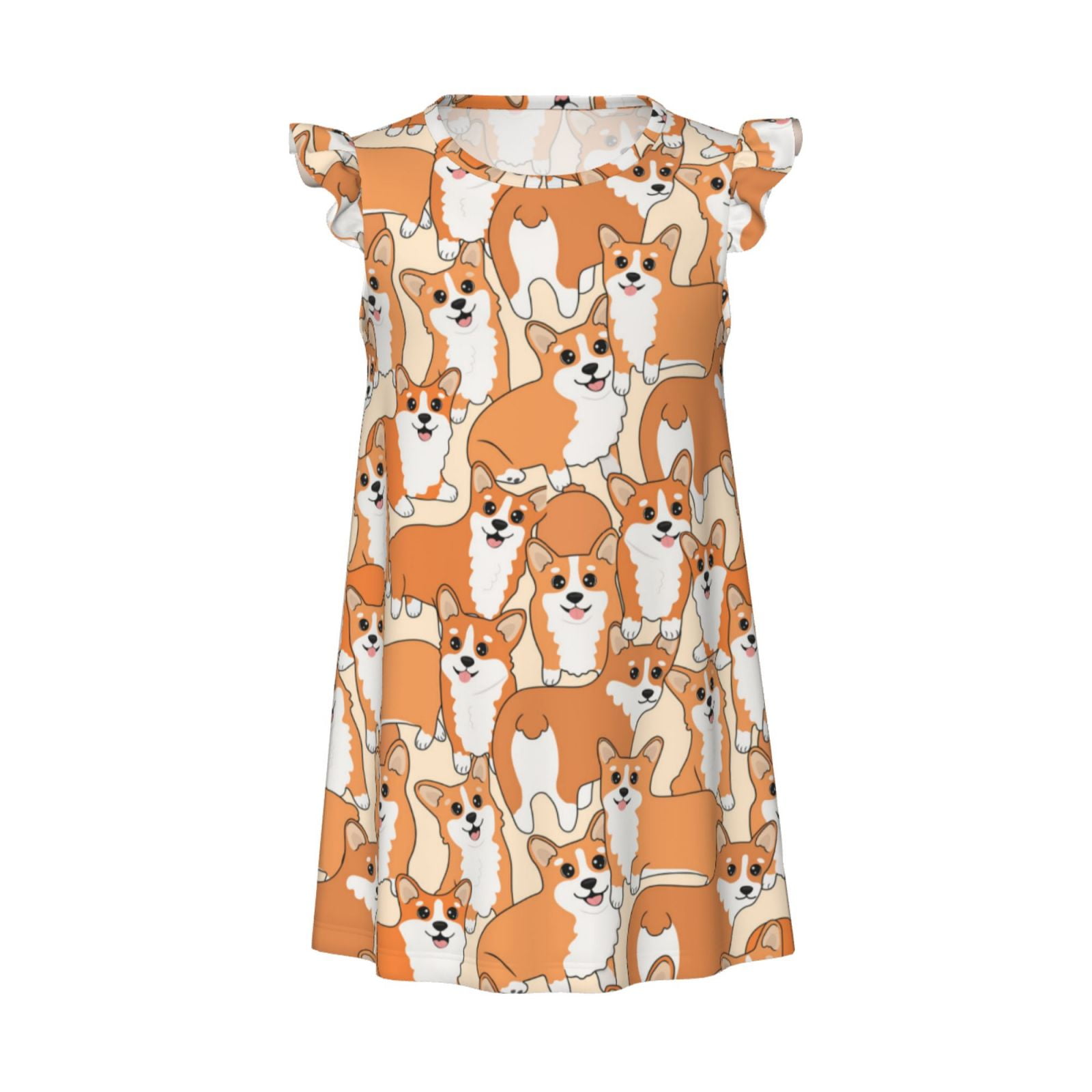 Corgi Animal Girls Nightgowns, Pajamas for Girls, Soft Flutter Short ...