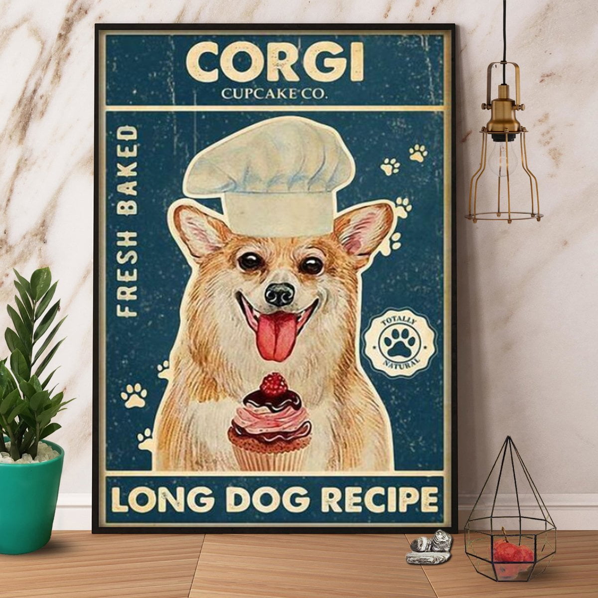Corgi Baker Cupcake Corgi Long Dog Recipe Vertical Paper Poster No ...