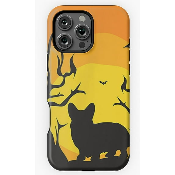 Corgi Bat Costume Silhouette Cute Dog Art Phone Case iPhone Case 17 16 ...