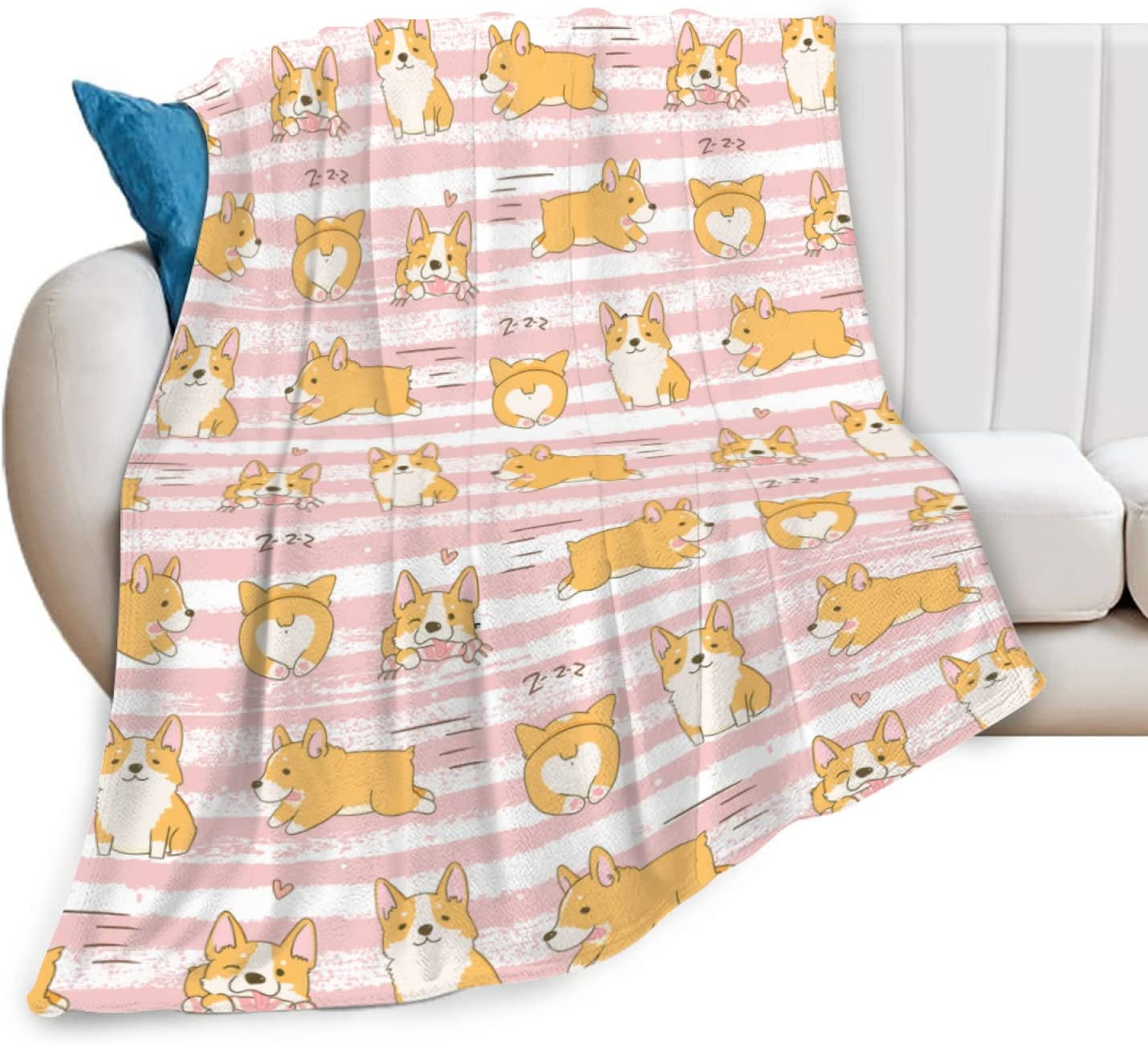 Corgi Blanket Soft Warm Throw Blanket for Kids Adults Gift,Lightweight ...