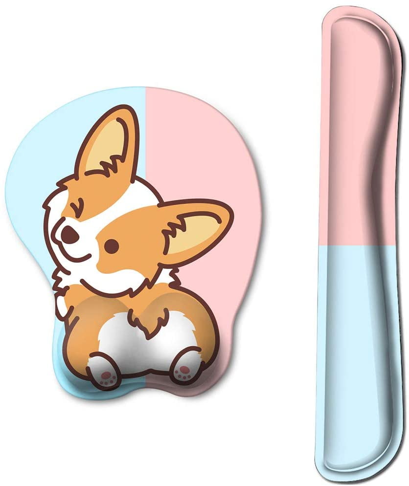 Corgi Butt Cute Keyboard and Mouse pad with Wrist Support, Ergonomic ...
