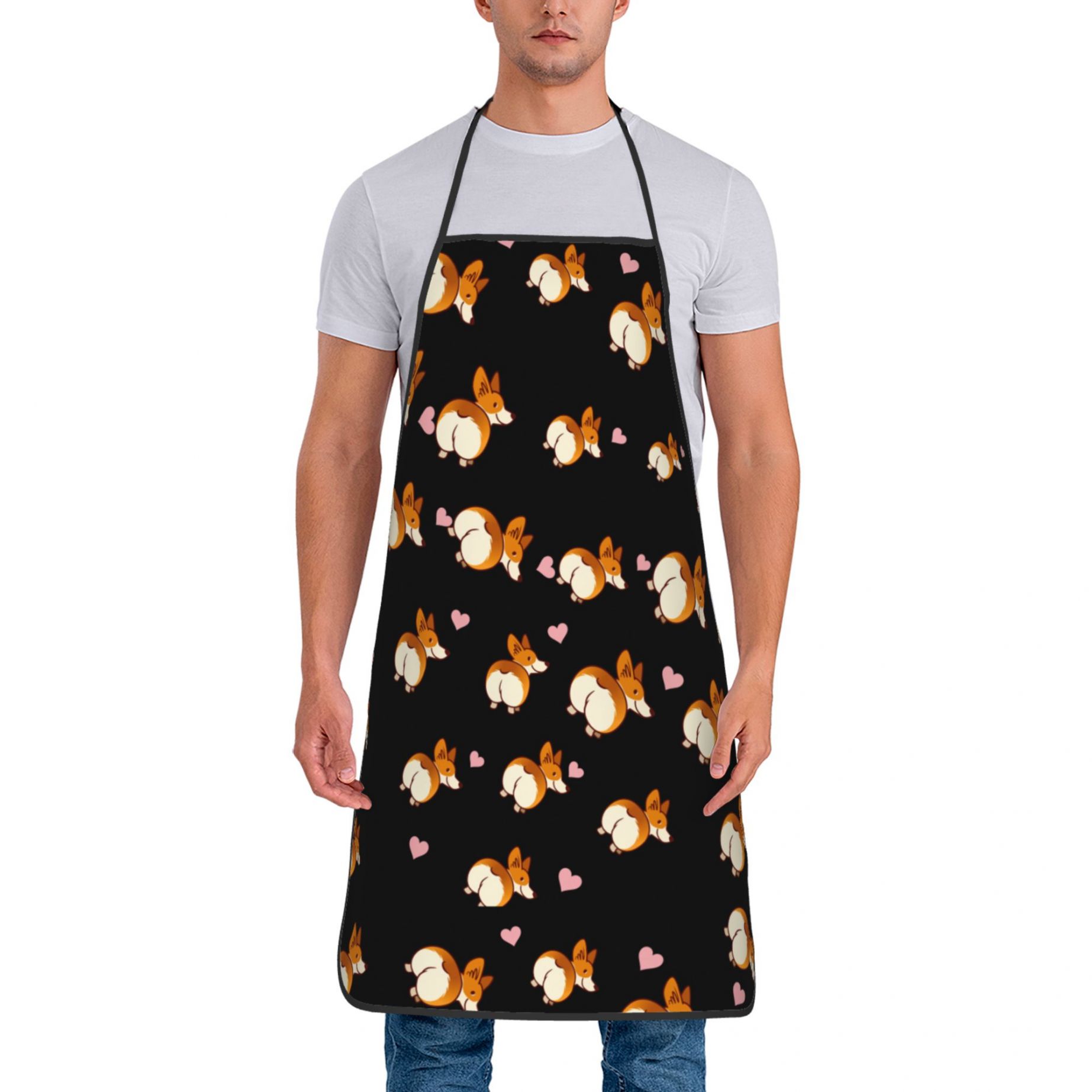 Corgi Butt Heart Aprons for Women Men Waterproof Apron Kitchen Chef ...