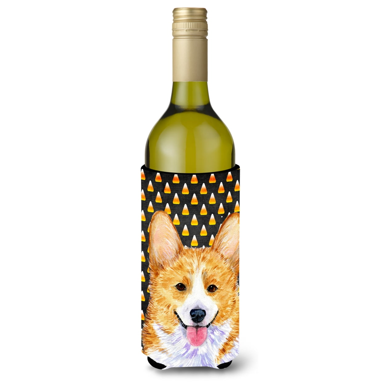 Corgi Candy Corn Halloween Portrait Wine Bottle Hugger - Walmart.com