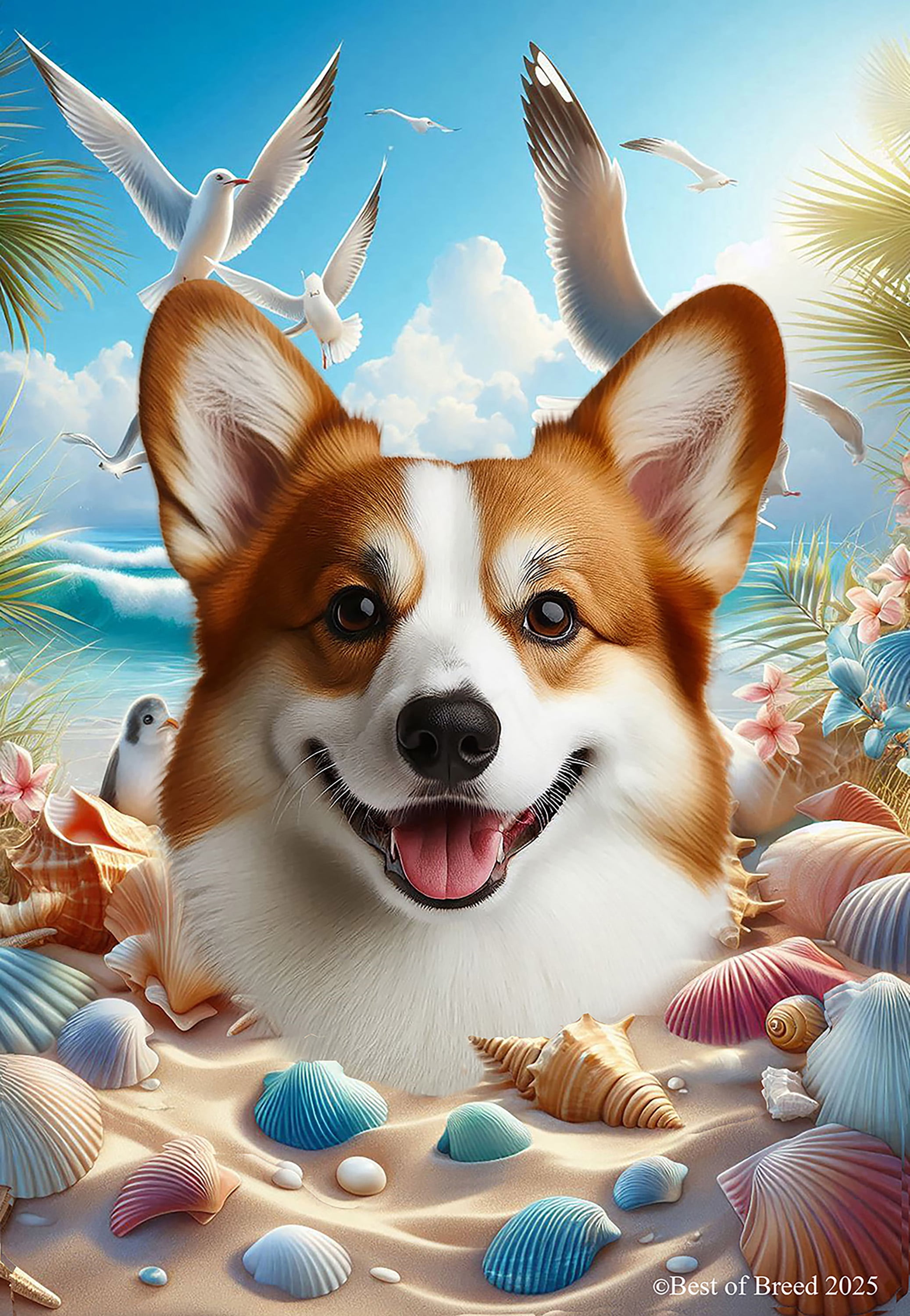 Corgi Cardigan Red/White - Best of Breed Summer Beach Outdoor Garden ...