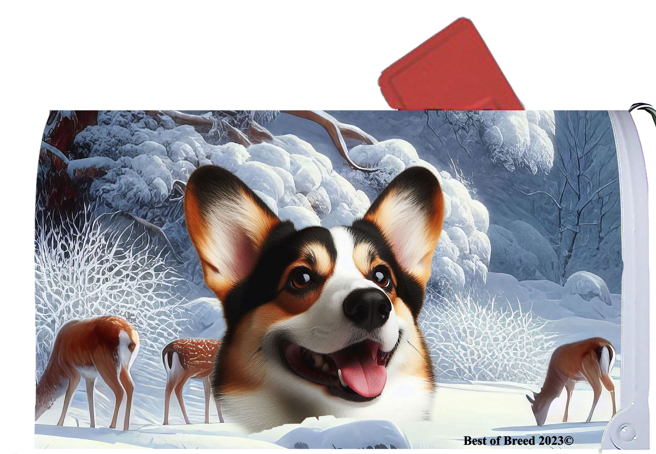 Corgi Cardigan Tri - Best of Breed Winter Wonderland Dog Breed Mail Box ...