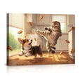 Corgi Cat Chasing Cookies Kitchen Pet Food Fight Canvas - Walmart.com