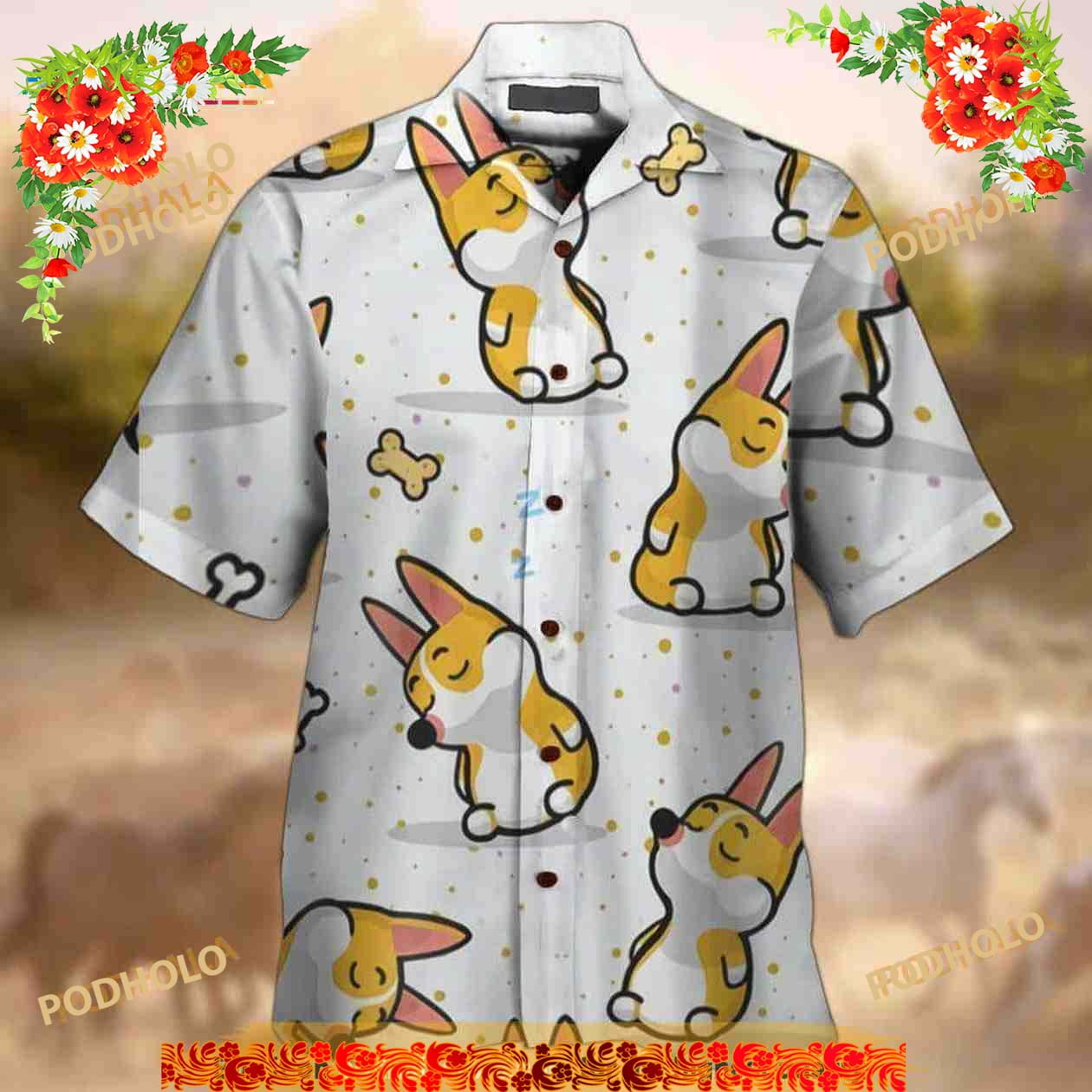 Corgi Chibi Funny Hawaiian Shirt Gift For Beach Lovers - Walmart.com