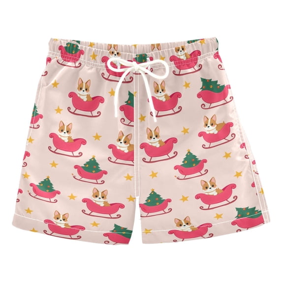 Corgi Christmas Tree Pattern Swim Trunks Quick Dry Beach Pool Board ...