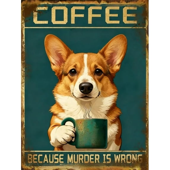 Corgi Diamond Art Kits for Adults - 5D Corgi Drinks Coffee Diamond ...