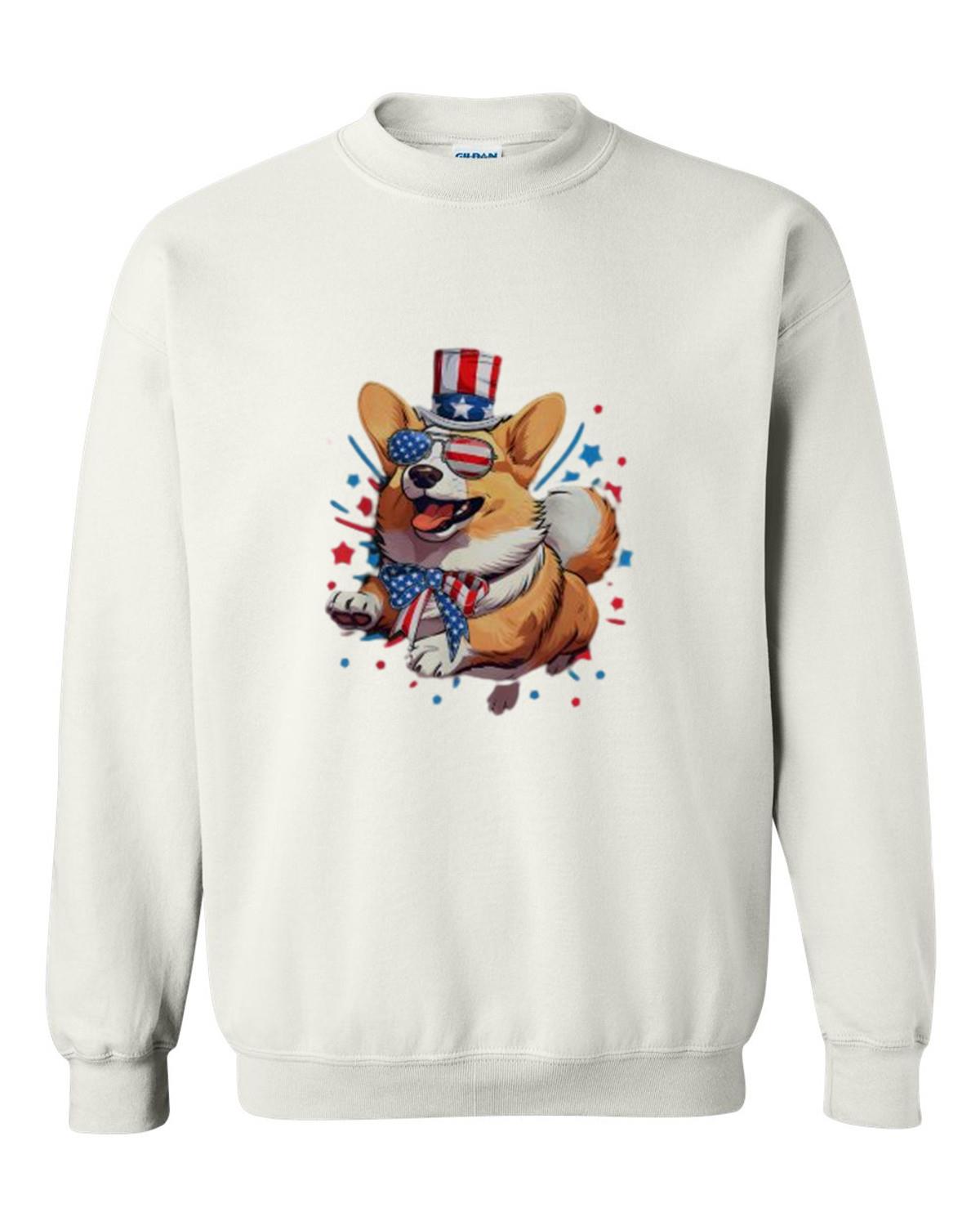 Corgi Dog 4th of July American Flag Patriotic Style Pet Sweatshirt, for ...