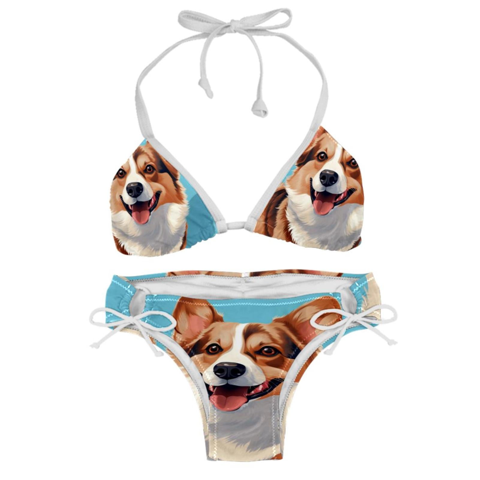 Corgi Dog Chic One-Piece Swimsuits Bikini Set: Detachable Sponge ...