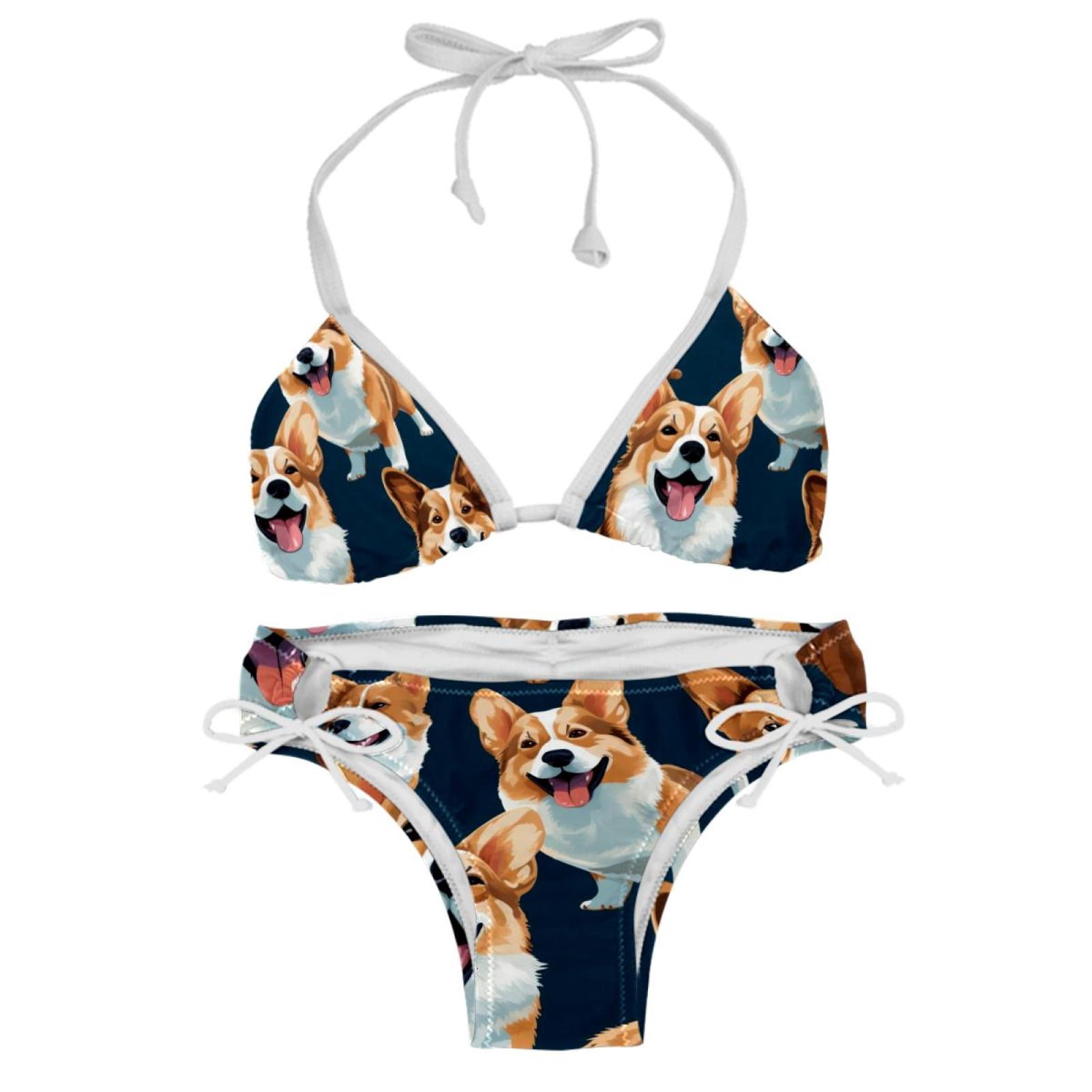 Corgi Dog Chic One-Piece Swimsuits Bikini Set: Detachable Sponge ...