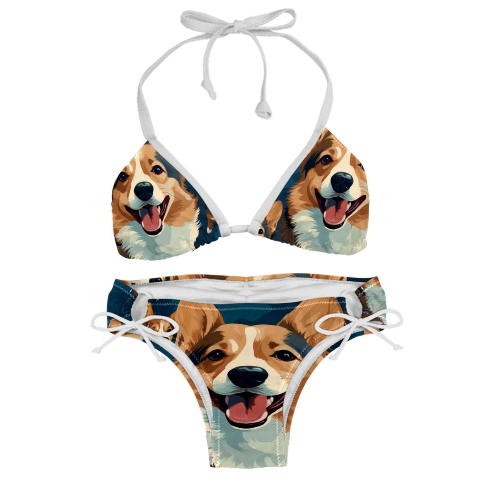 Corgi Dog Detachable Sponge Adjustable Strap Bikini Set Two-Pack, Great ...