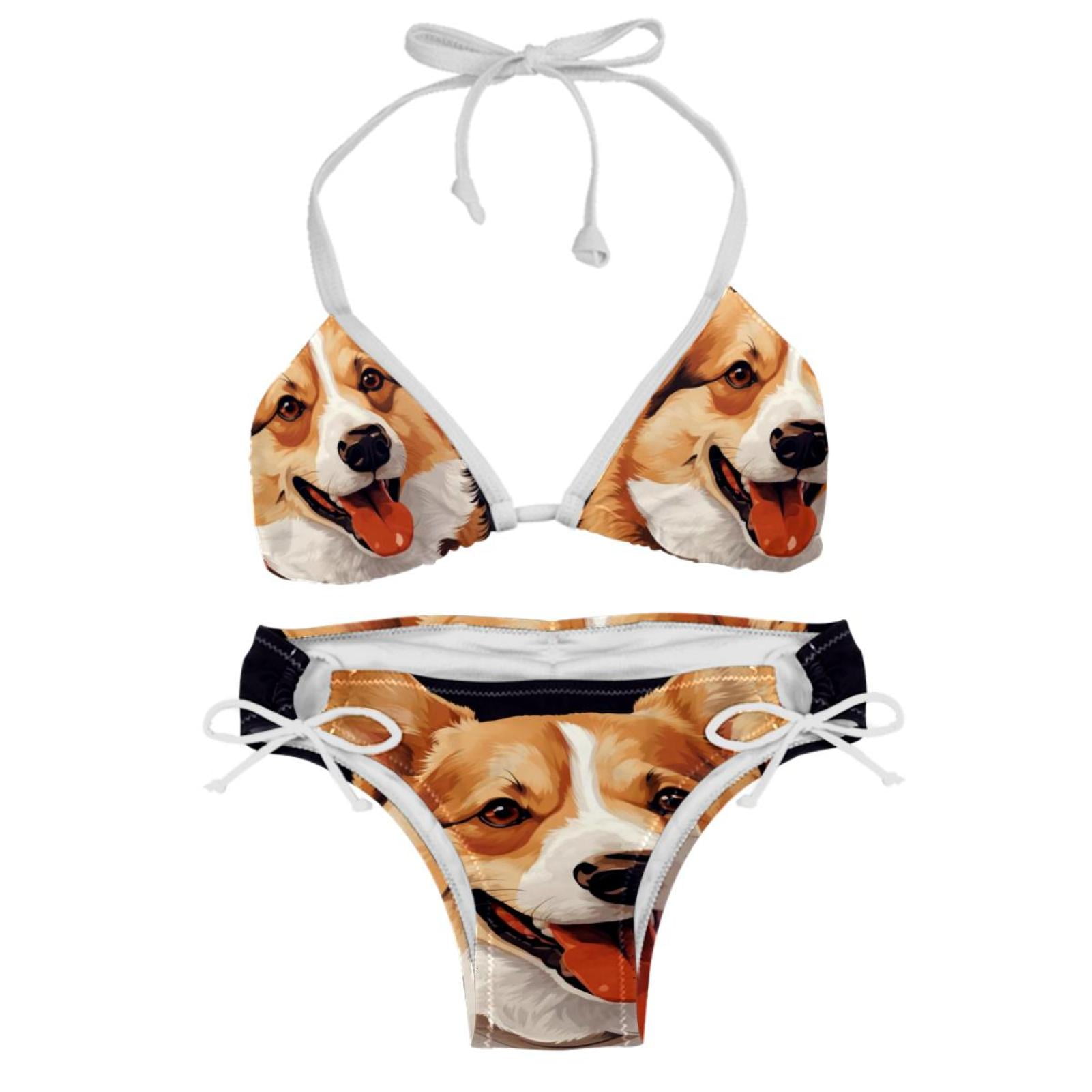 Corgi Dog Detachable Sponge Adjustable Strap Bikini Set Two-Pack ...