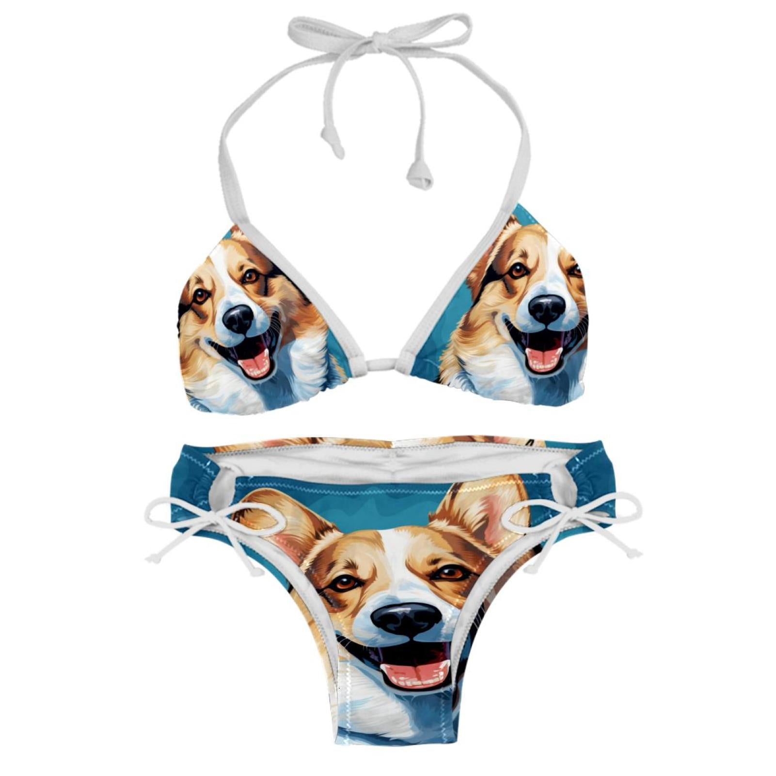 Corgi Dog Detachable Sponge Adjustable Strap Bikini Set - Two-Pack ...
