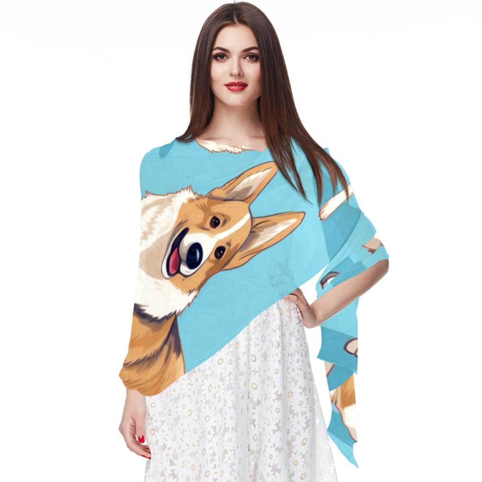 Corgi Dog Elegant Chiffon Silk Hair Scarves - Lightweight and ...