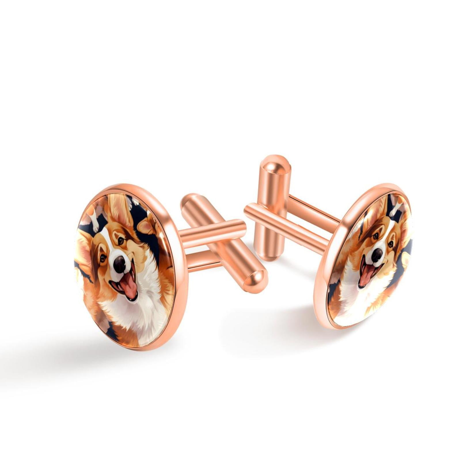 Corgi Dog Elegant Dress Shirt Stainless Steel Cufflinks for Men ...