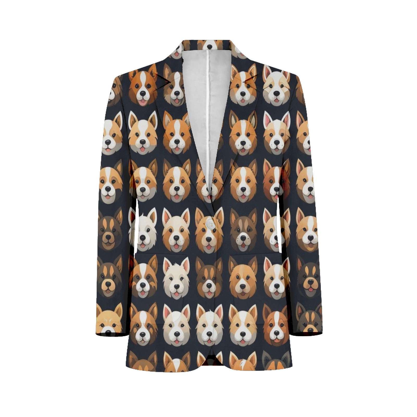 Corgi Dog Faces Pattern Print Mens Suits Shawl Collar Slim Fit Suit ...
