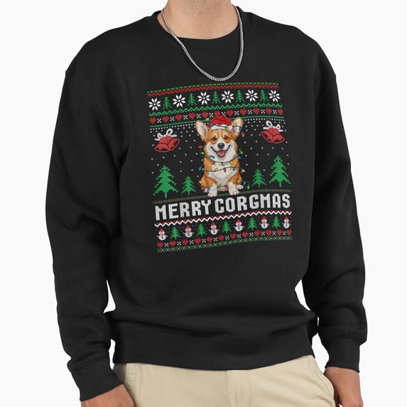 Corgi Dog Funny Christmas Sweater Xmas Graphic Unisex Sweatshirt Funny ...