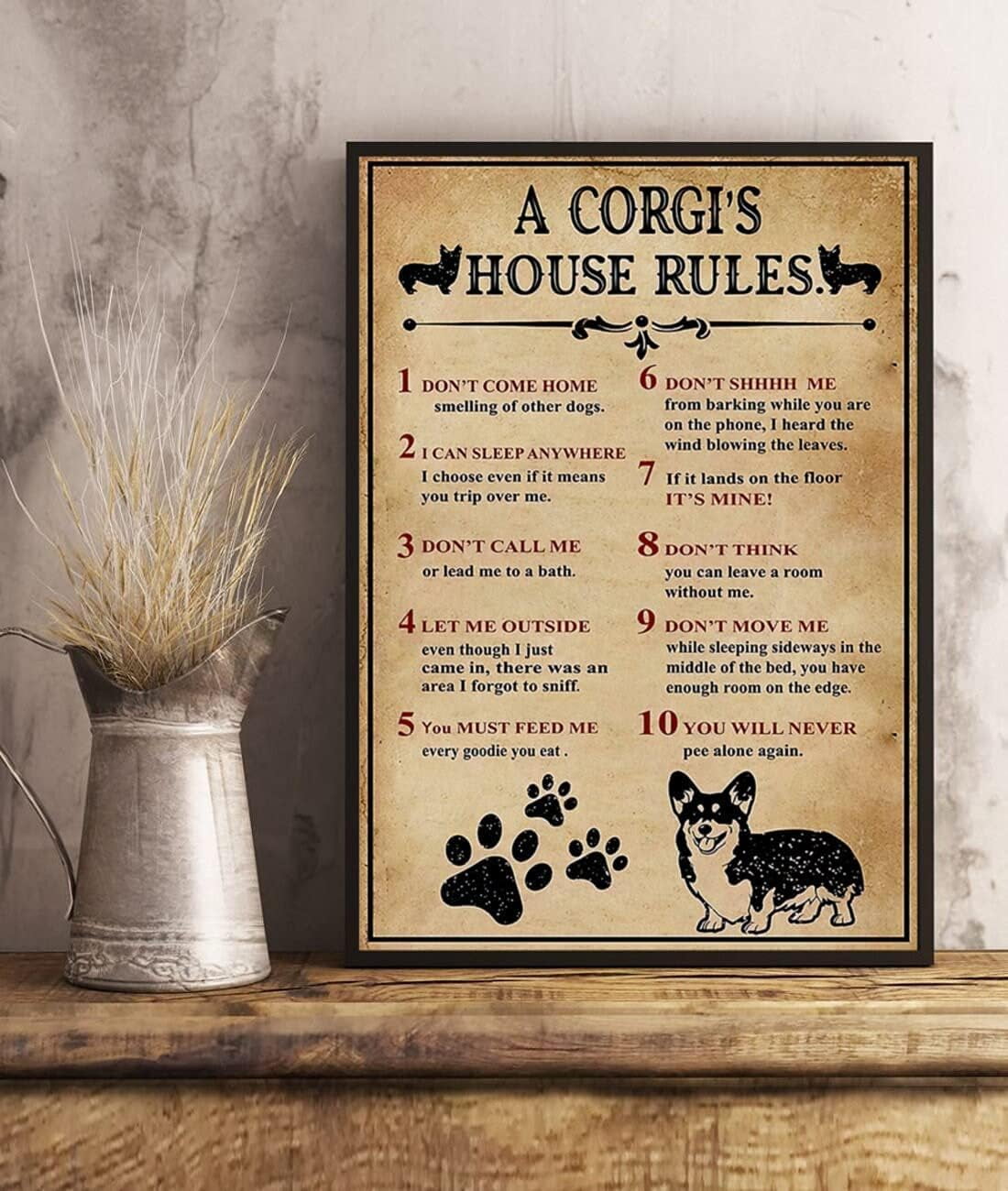 Corgi Dog House Rules Jigsaw Puzzles for Adults 500 Pieces, Wooden ...