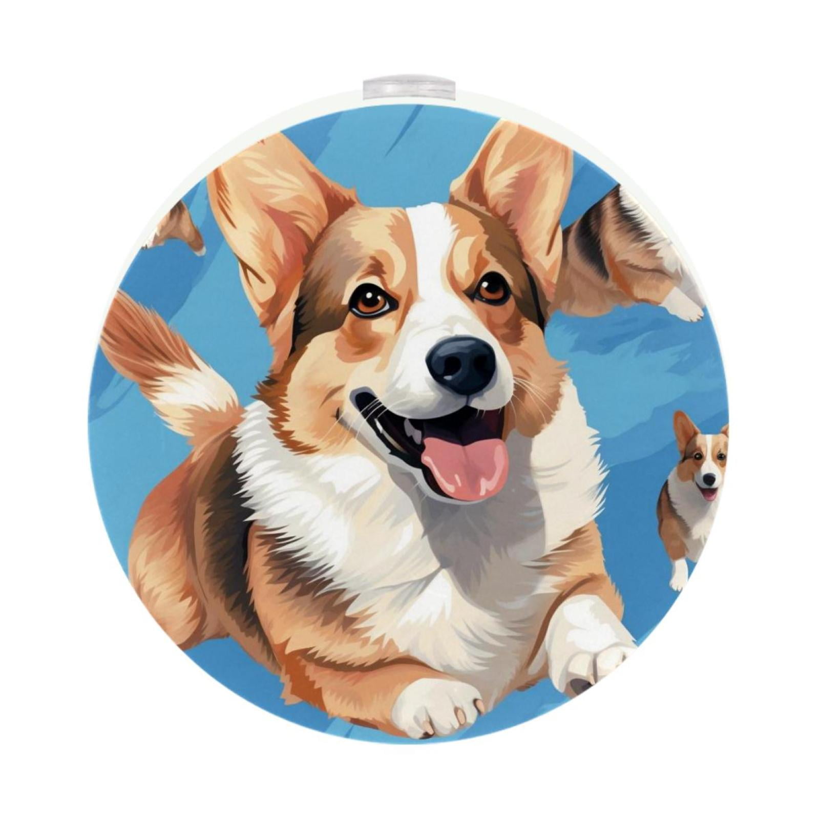 Corgi Dog LED Round Night Light-2PCS: Bright and Energy Efficient ...