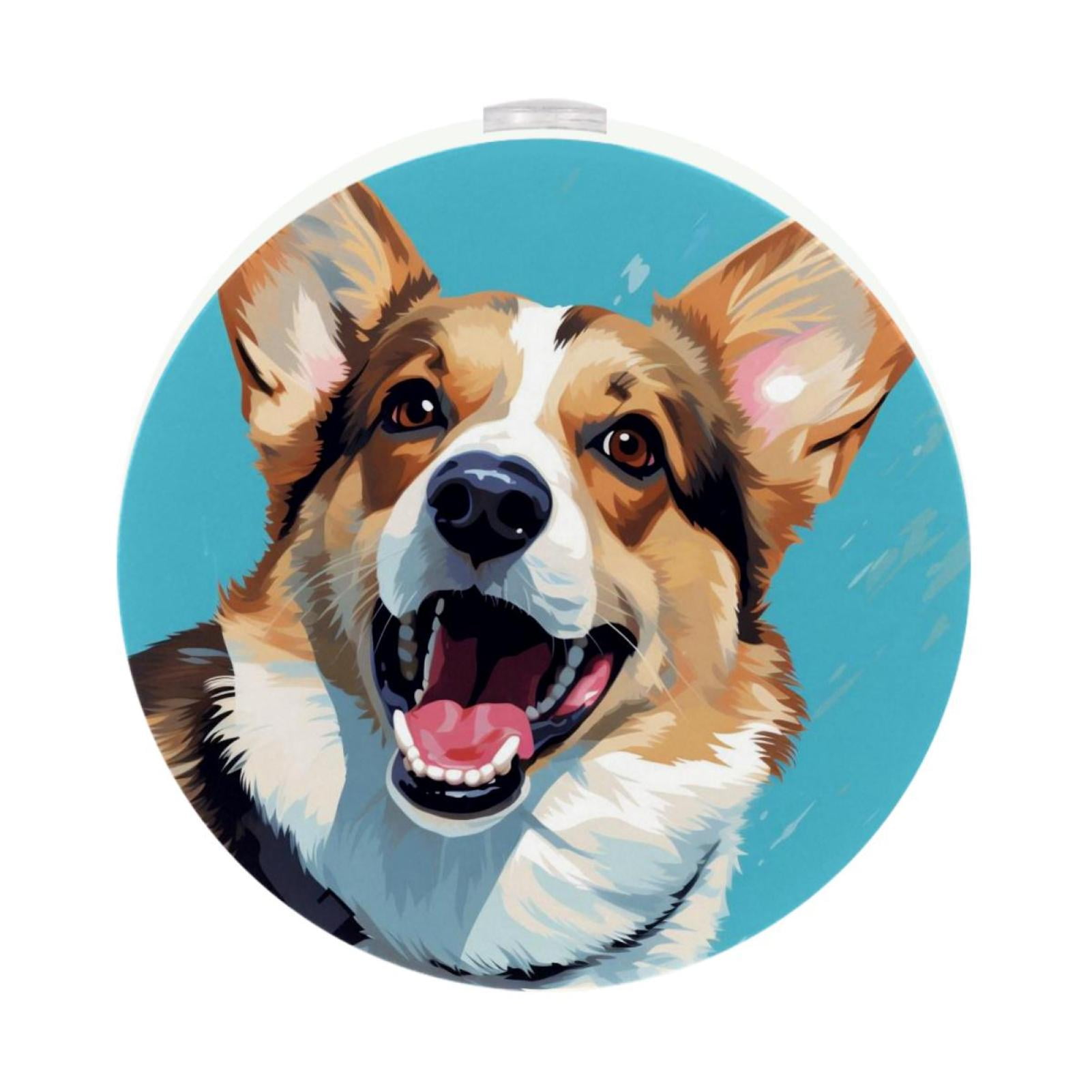 Corgi Dog LED Round Night Light-2PCS, Energy Efficient Plug-in Wall ...