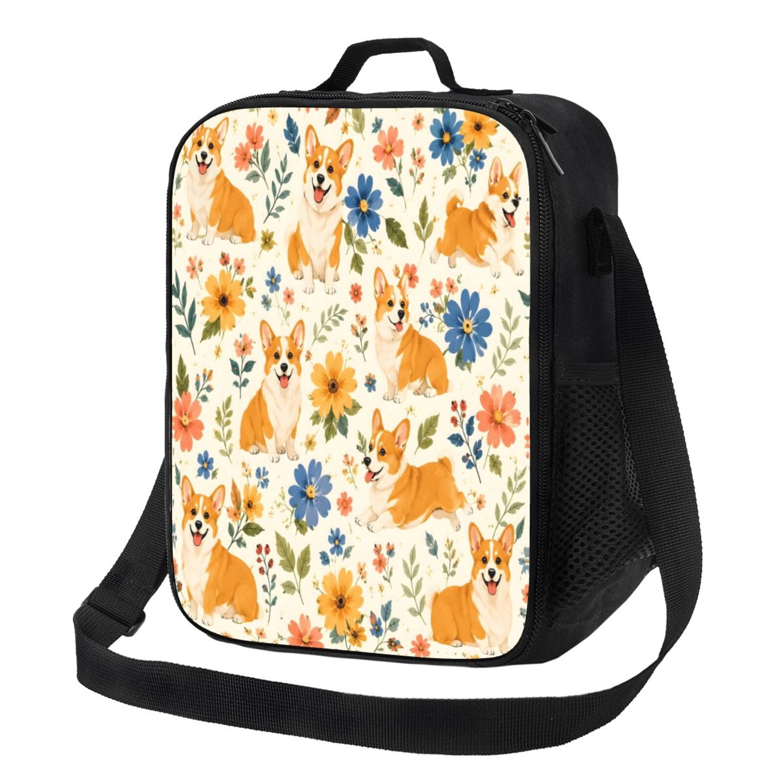 Corgi Dog Lunch Bag Insulated Thermal Lunch Box with Shoulder Strap ...