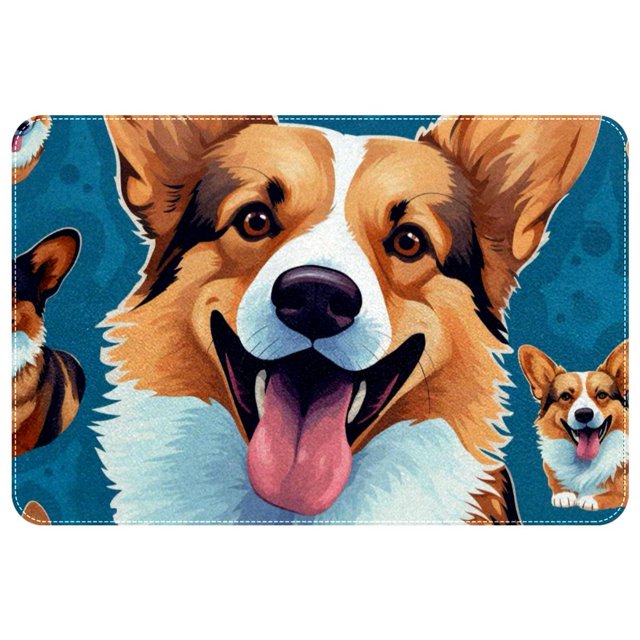 Corgi Dog Non-Slip Polyester Chair Mat for Office, Machine Washable ...