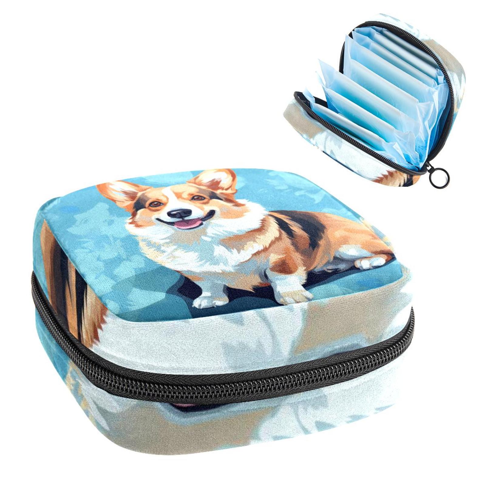 Corgi Dog Pad Bag Storage Organizer Pouch for Menstrual Hygiene ...
