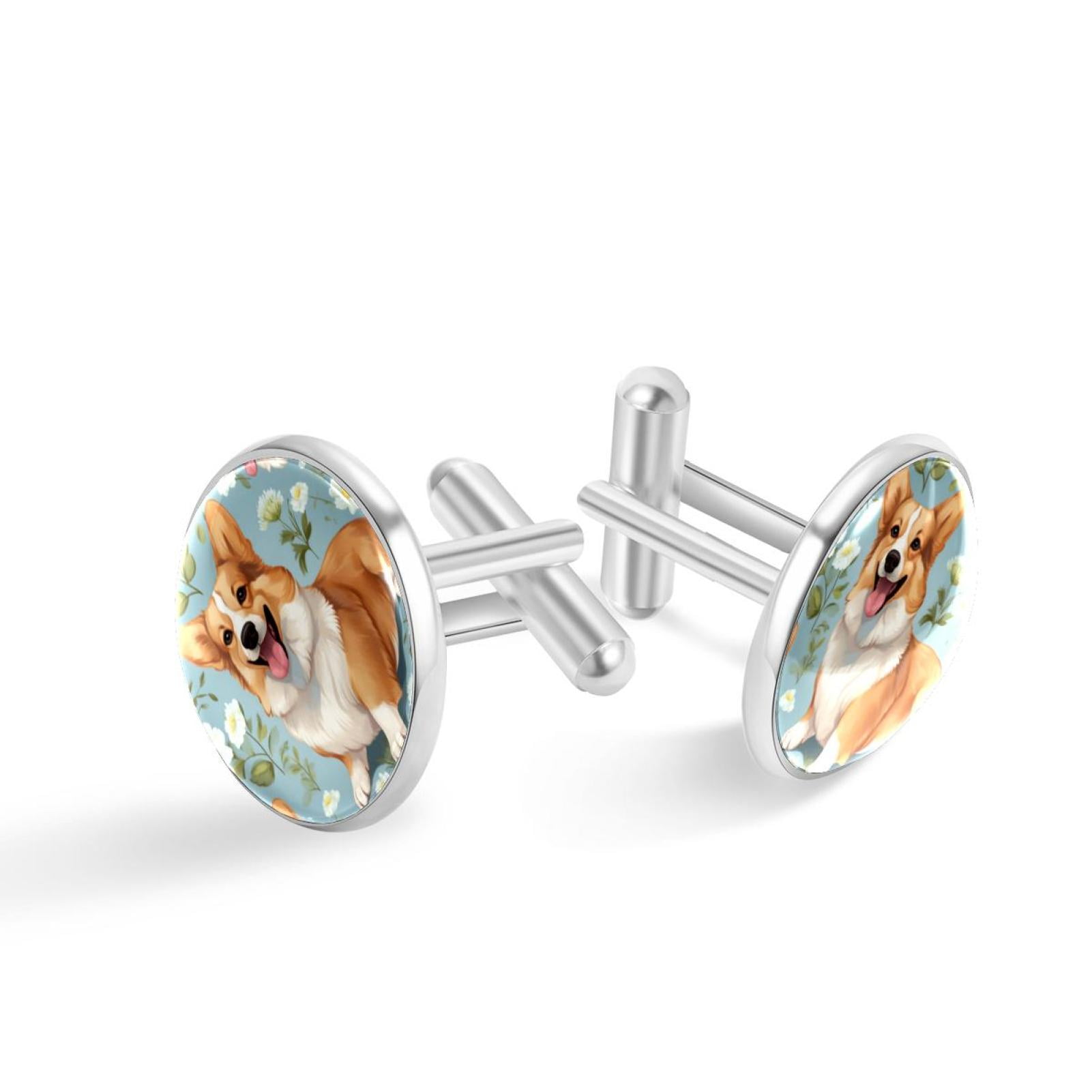 Corgi Dog Premium Stainless Steel Shirt Cufflink Set for Men - Ideal ...