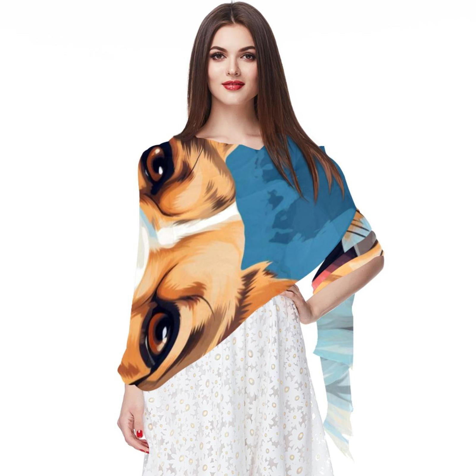 Corgi Dog Translucent Light and Breathable Chiffon Silk Scarf 70.86x28 ...